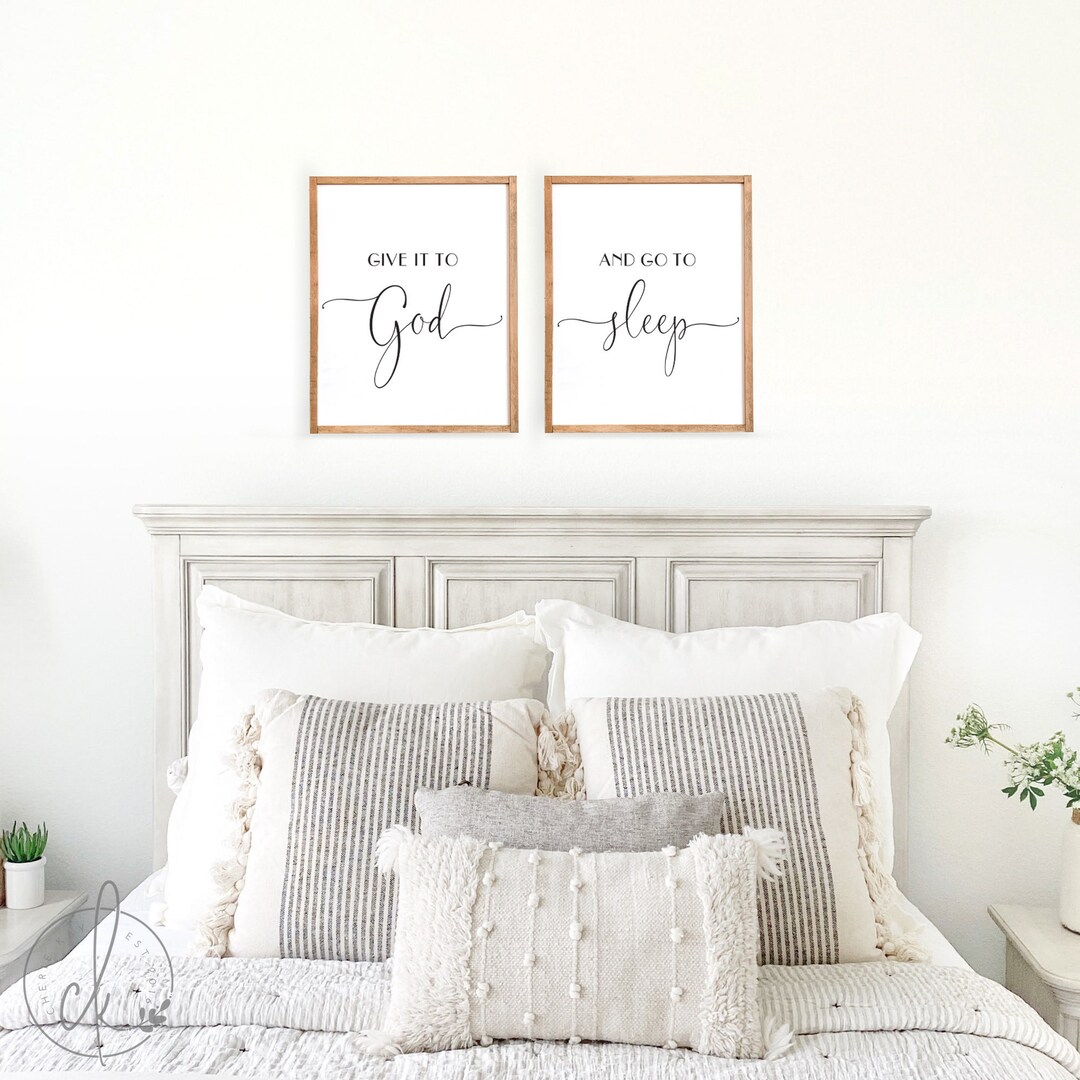 Give It to God and Go to Sleep Signs Bedroom Wall Decor - Etsy