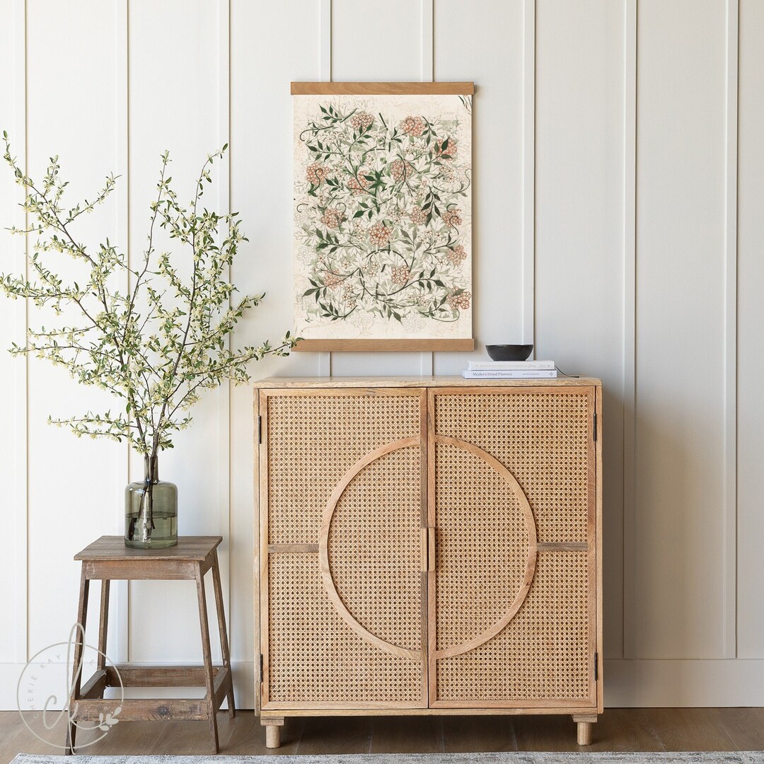 Botanical Canvas Tapestry Vintage Floral Textile Wall Hanging Boho Home ...