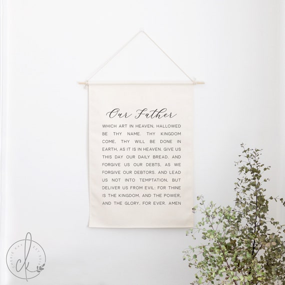 The Lord's Prayer Dowel Rod Canvas Bible Verse Wall - Etsy