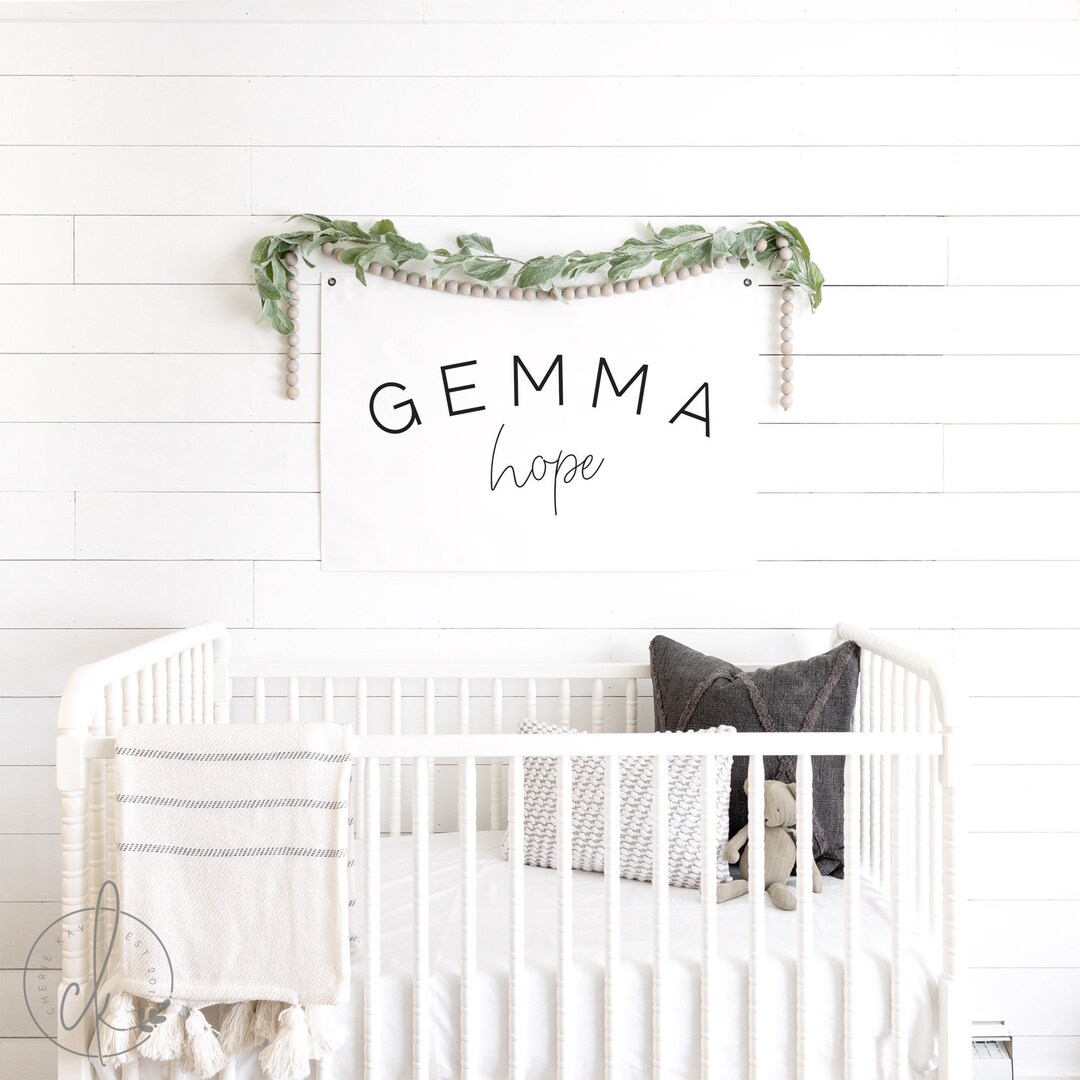Baby Name Flag | Nursery Canvas Flag | Nursery Name Sign | Custom Name ...