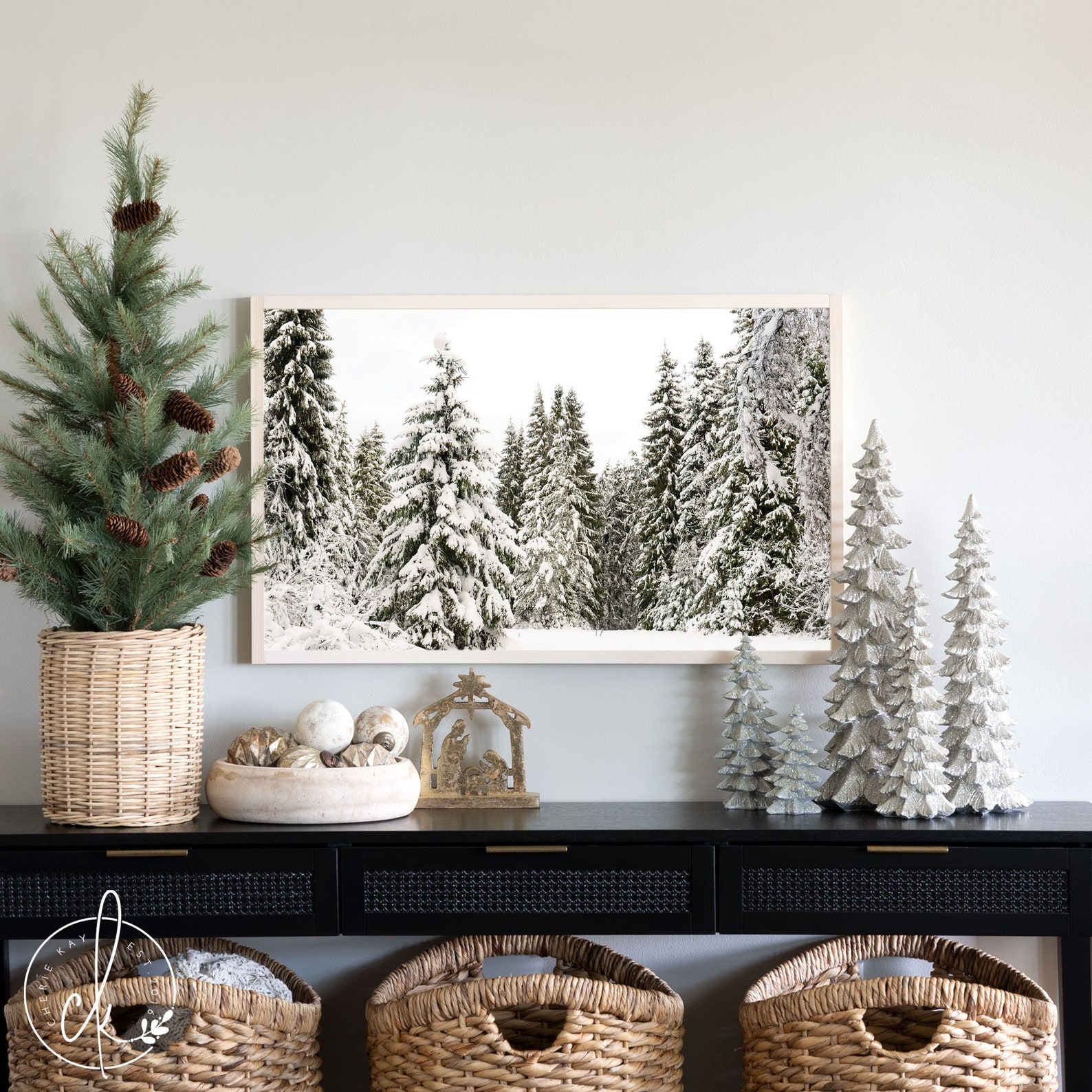 Winter Landscape | Framed Wall Art | Living Room Wall Decor | Christmas ...