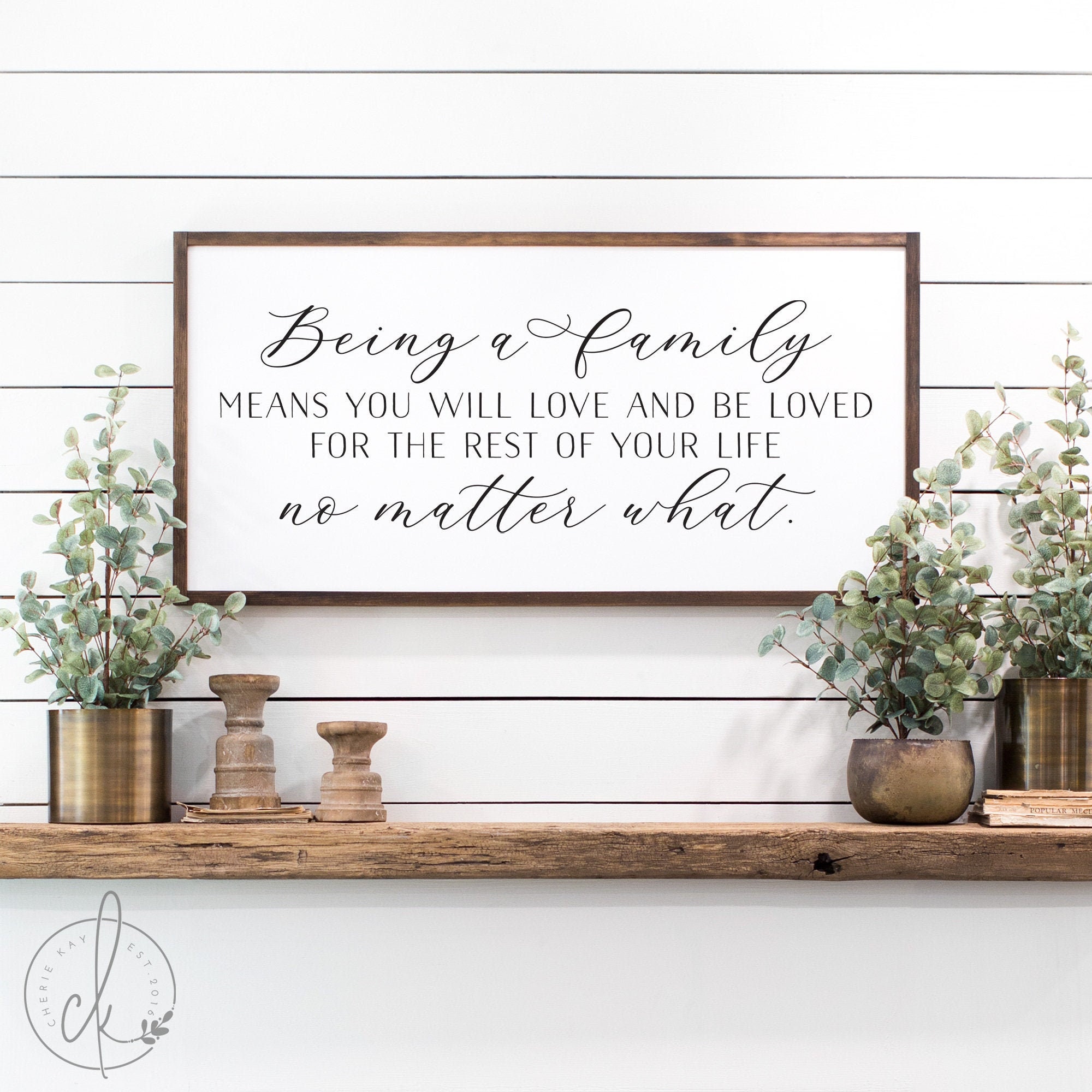 Family Sign Being a Family Means Sign Living Room Wall - Etsy