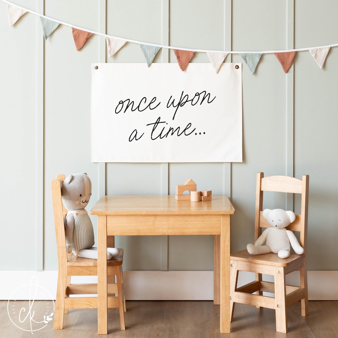 Once Upon a Time Canvas Flag | Storytime Decor for Kids' Rooms ...