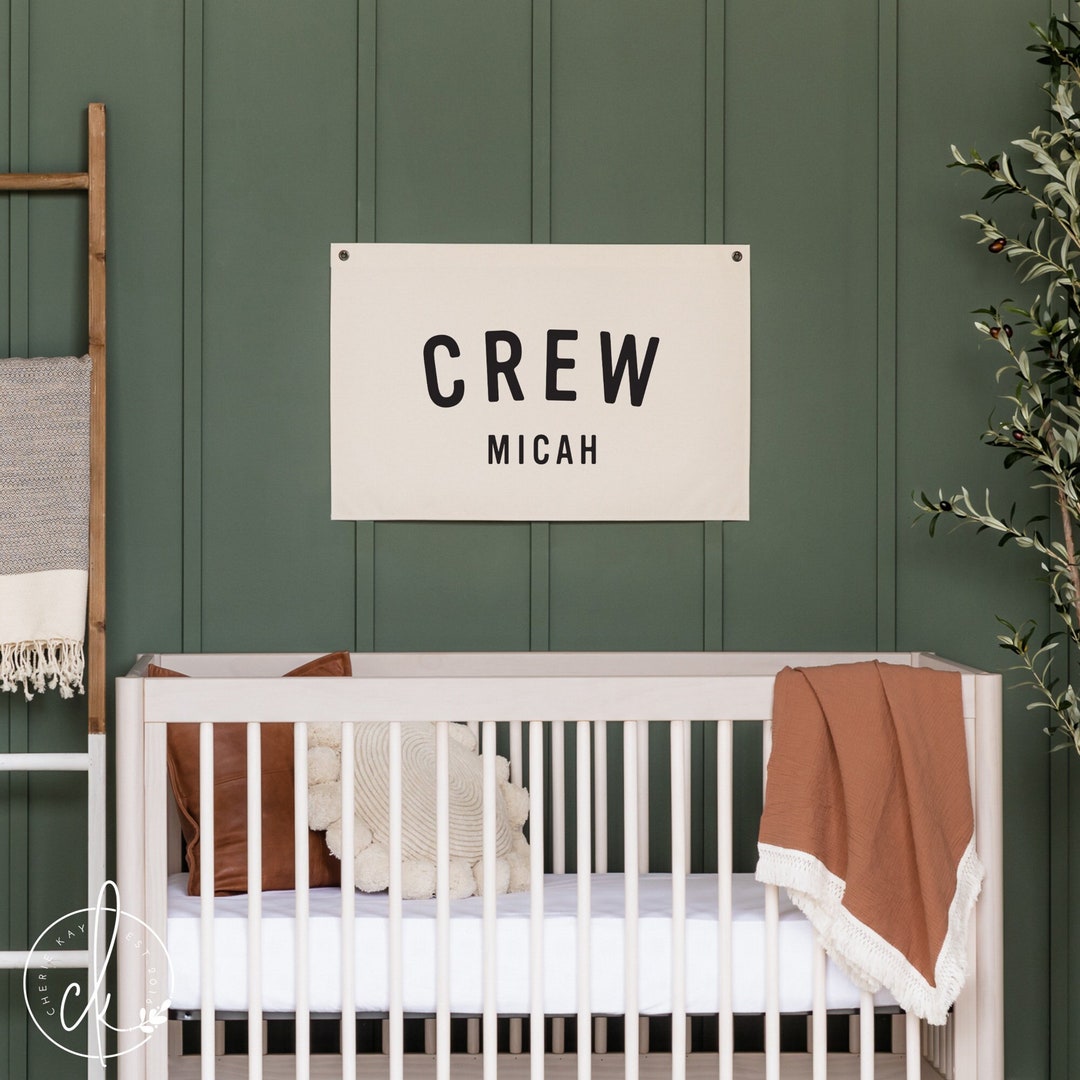 Nursery Name Sign Canvas Flag Baby Name Sign Nursery Name Banner Baby ...