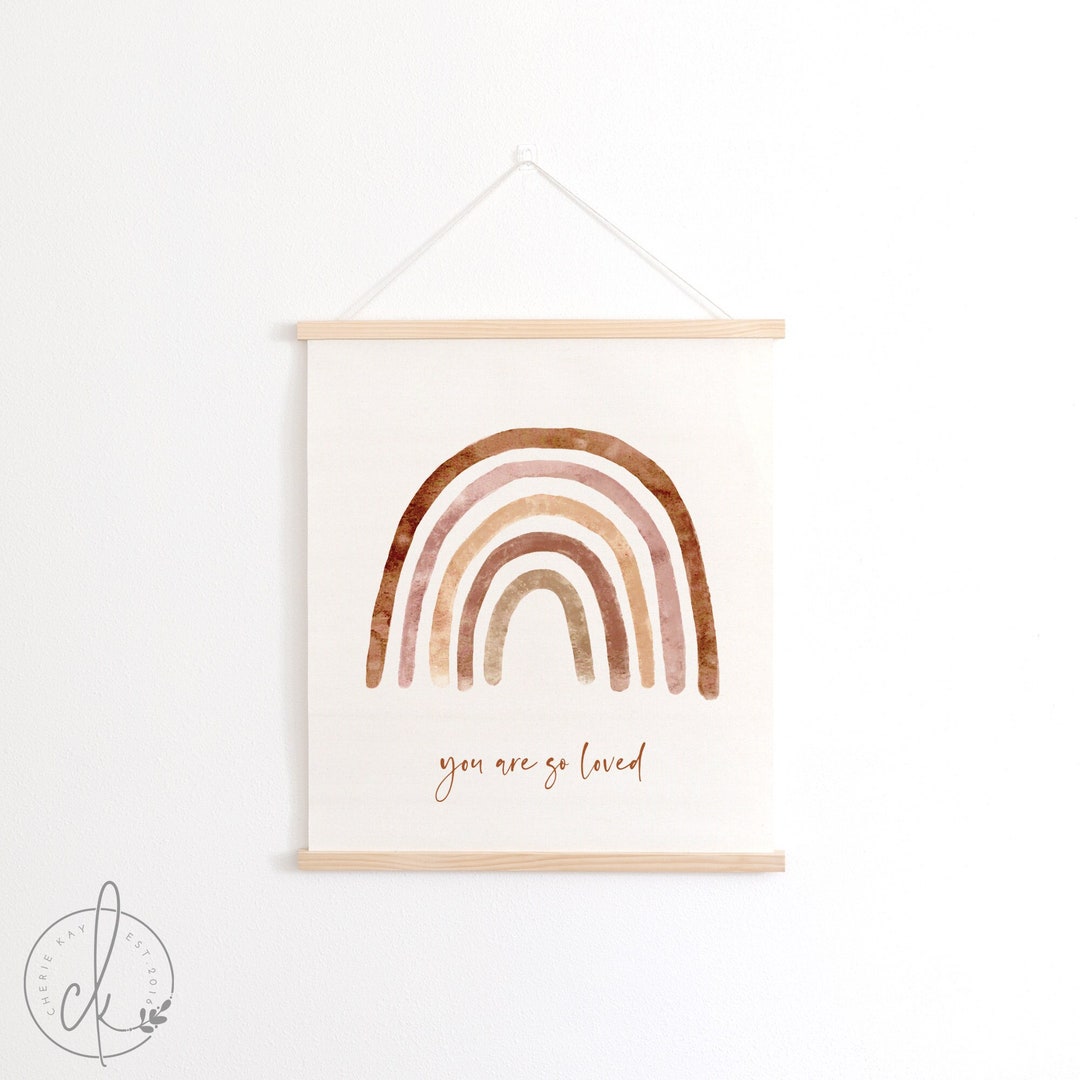 You Are so Loved | Boho Rainbow | Hanging Canvas Sign | Boho Nursery ...