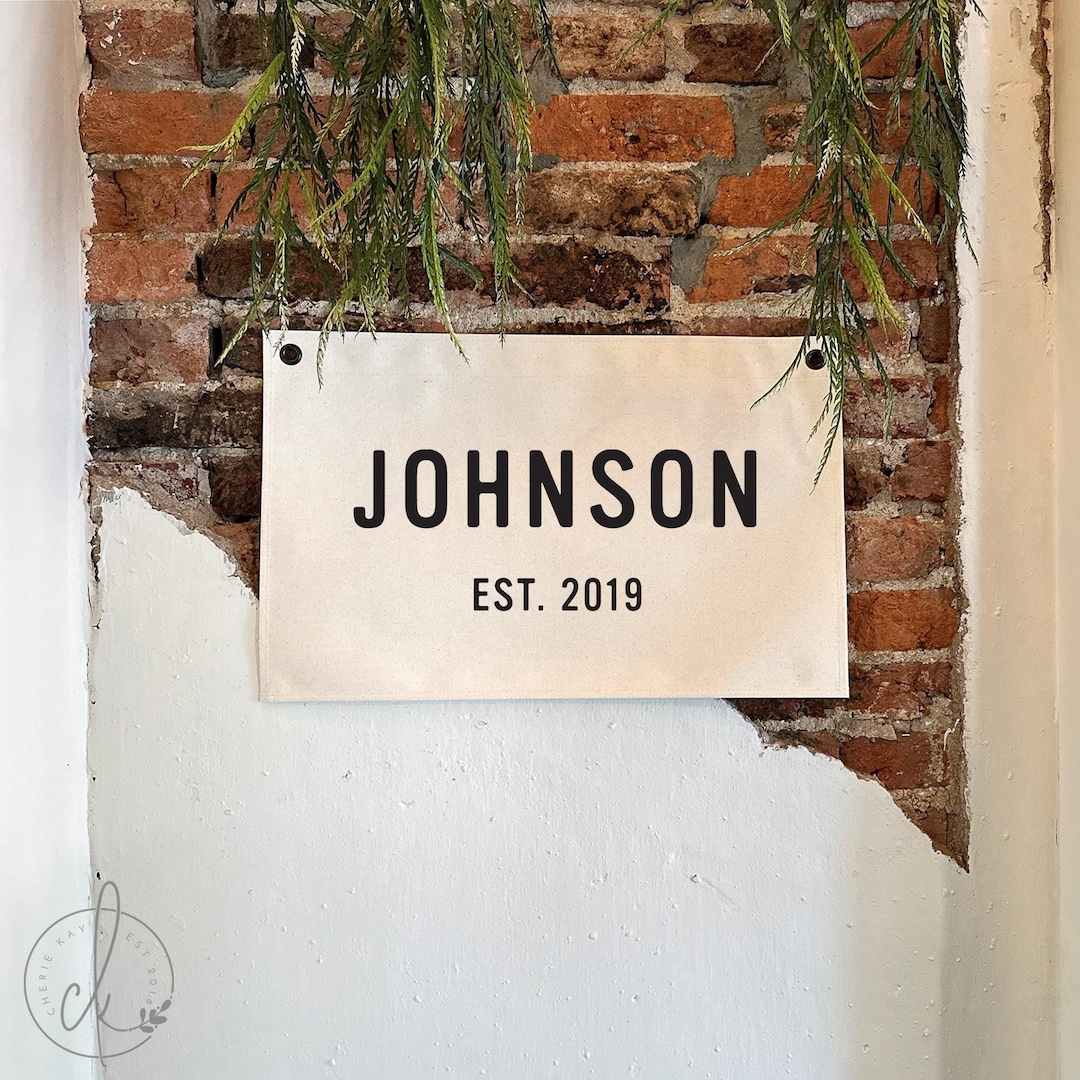 Personalized Family Name Canvas Sign | Custom Wall Decor Established ...
