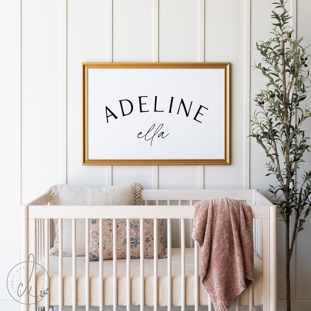 Personalized Girl Name Art | Wood Framed Canvas | Nursery Name Art ...