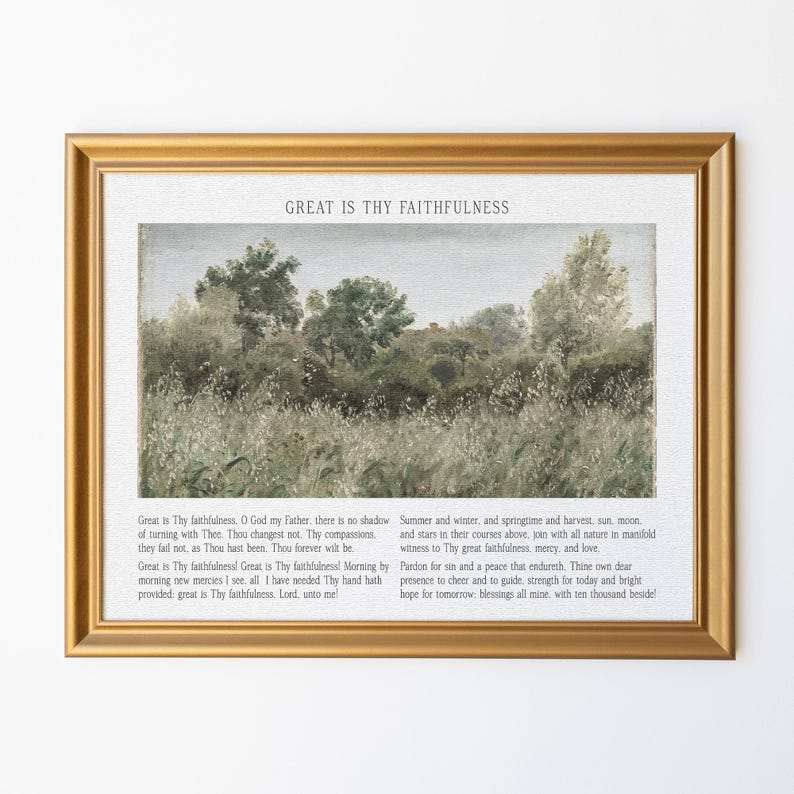 Great is Thy Faithfulness Scripture Wall Art | Framed Christian Decor ...
