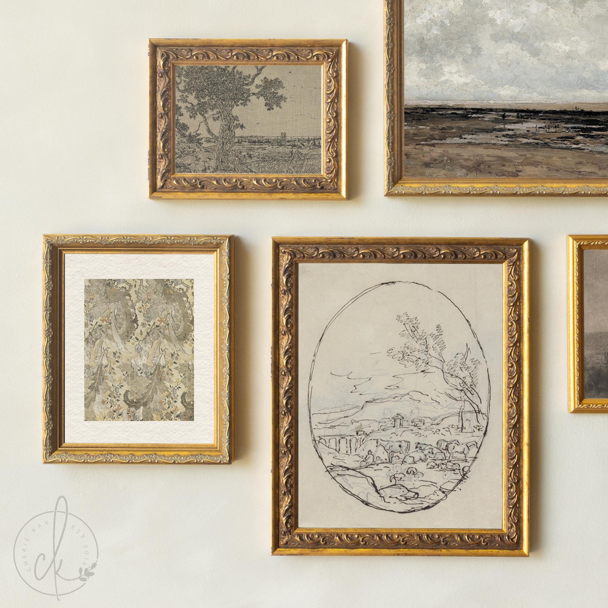 Vintage Art Prints | Framed Gallery Wall Set | Neutral Landscape Wall ...