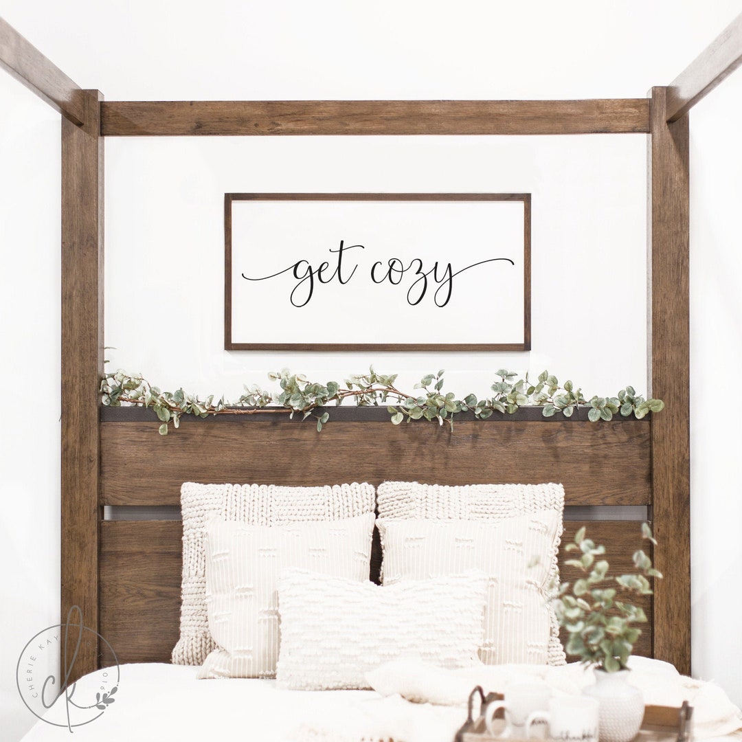 Get Cozy Sign | Bedroom Sign | Bedroom Wall Decor | Wood Sign | Sign ...
