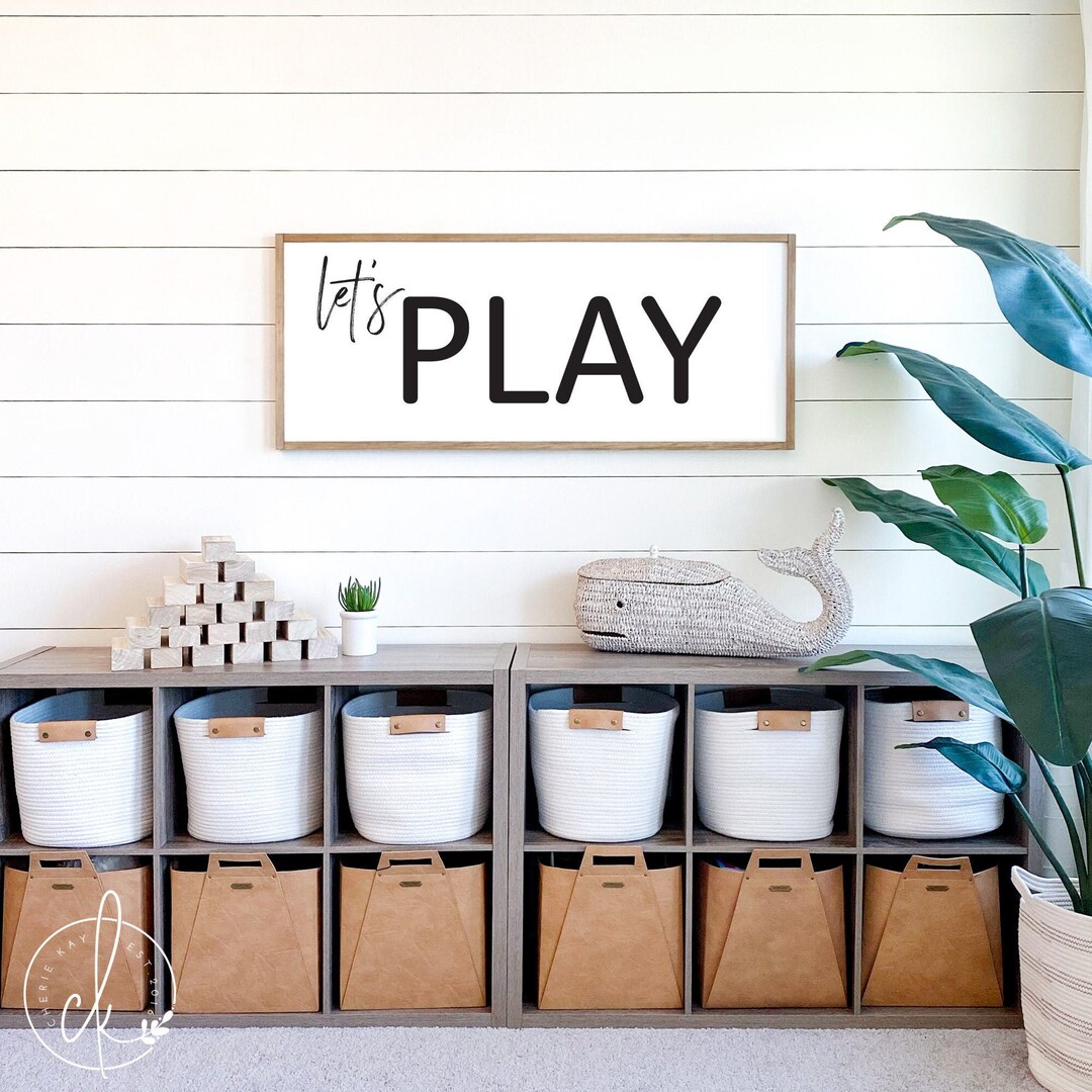 Let's Play Sign | Playroom Sign | Kids Room Decor | Kids Playroom Sign ...