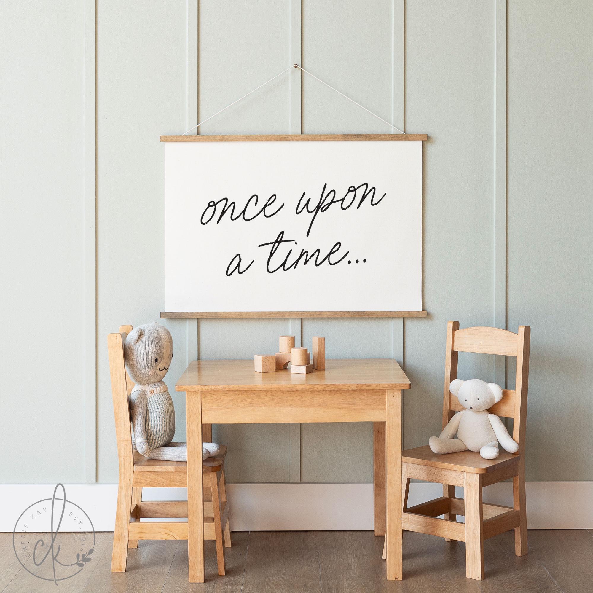 Once Upon a Time Canvas Flag | Storytime Decor for Kids' Rooms ...
