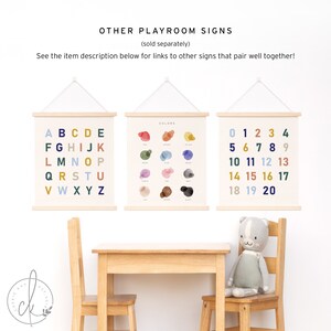 Color Chart | Hanging Canvas | Kids Room Decor | Playroom Wall Decor ...
