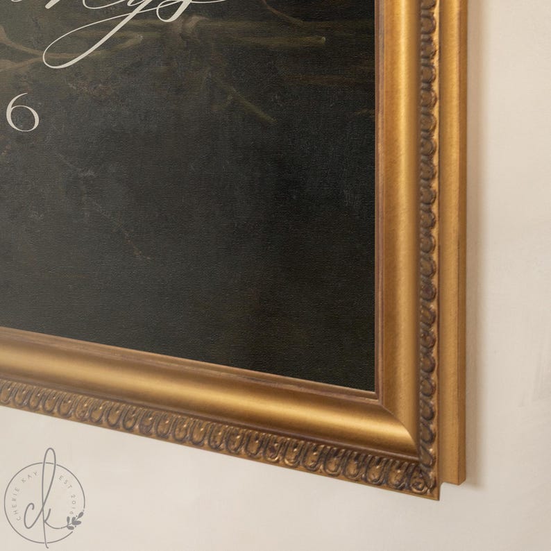 Custom Floral Wedding Welcome Sign | Gold Frame Reception Decor | N233 ...