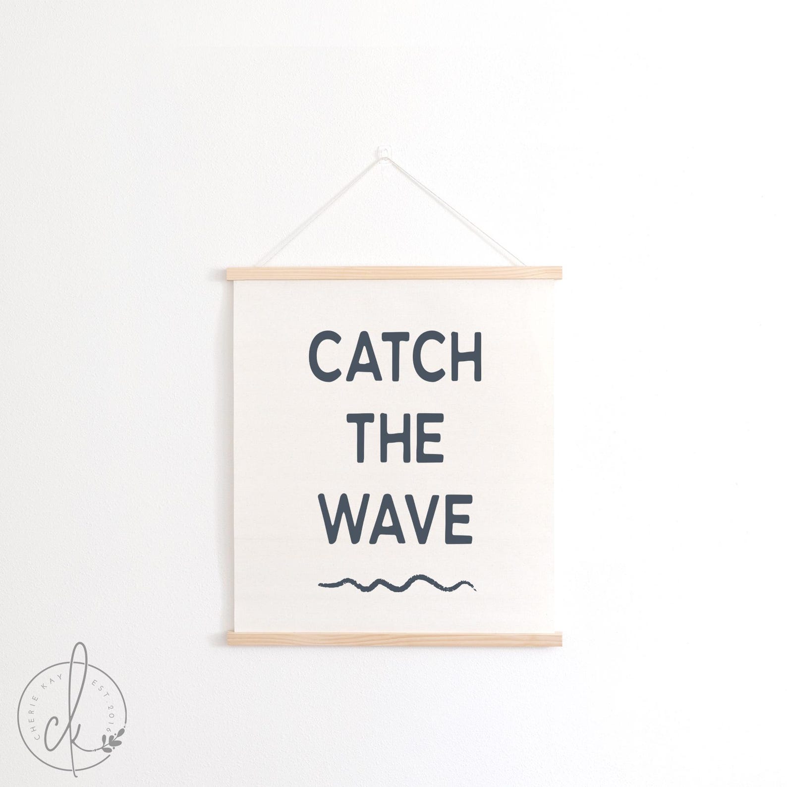 Catch the Wave Canvas Flag | Coastal Wall Decor | Beach House Art ...