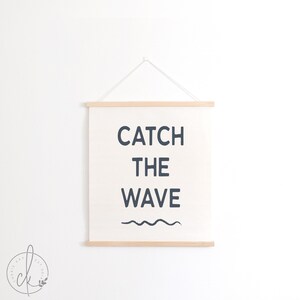 Catch the Wave Canvas Flag | Coastal Wall Decor | Beach House Art ...