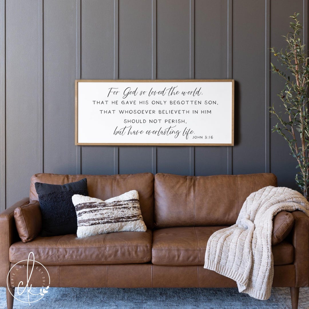 Bible Verse Sign for God so Loved the World Sign John 3:16 Scripture ...