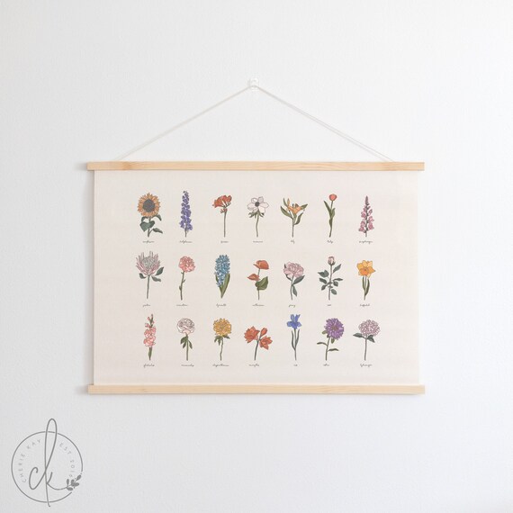 Farmhouse Flowers Hanging Canvas Floral Wall Art - Etsy