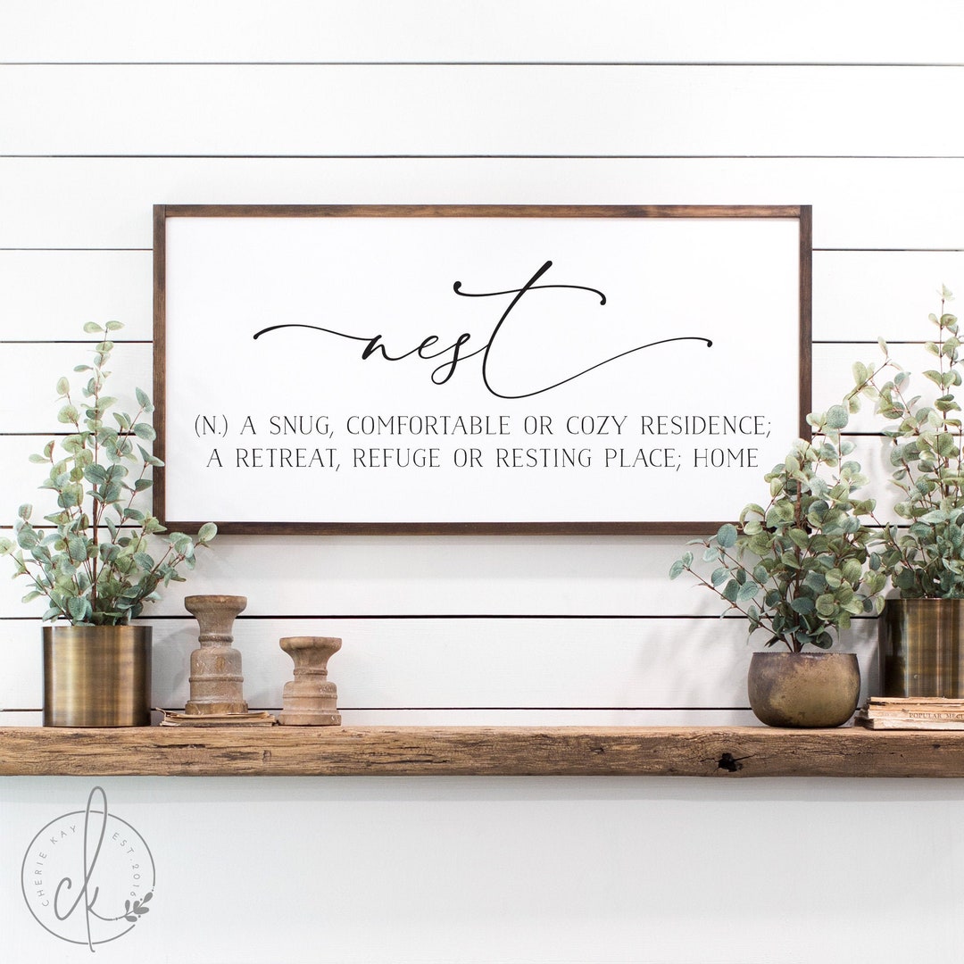 Nest Definition Sign | Home Wall Decor Sign | Wood Signs | Farmhouse ...
