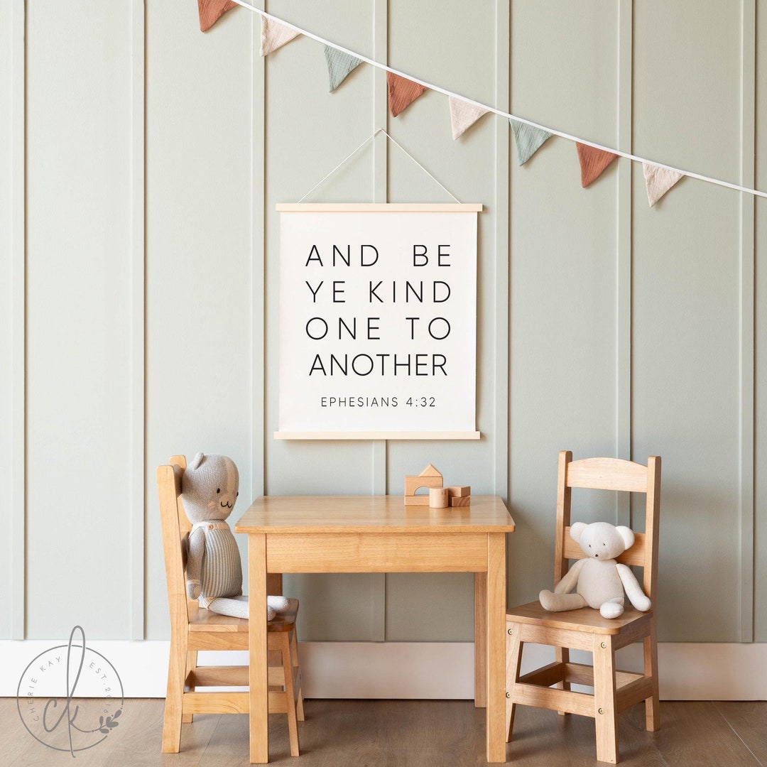 And Be Ye Kind One to Another Canvas Sign | Ephesians 4:32 Bible Verse ...