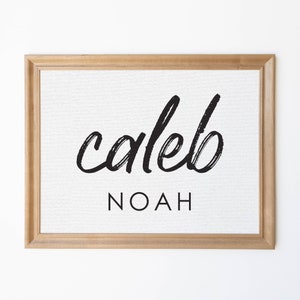 Personalized Nursery Name Sign, Custom Wood Framed Wall Art, Boys Room ...