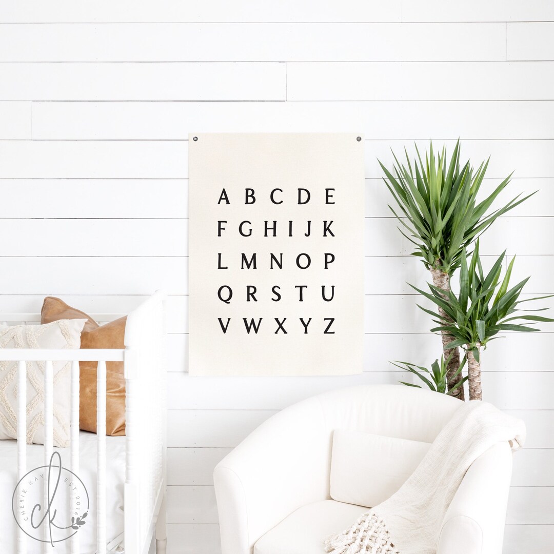 ABC Flag | Canvas Flag Wall Decor | Alphabet Playroom Sign | Playroom ...