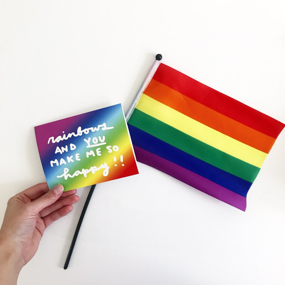 Rainbows and You Make Me so Happy Card LGBTQ Pride Card Pride Love Card ...