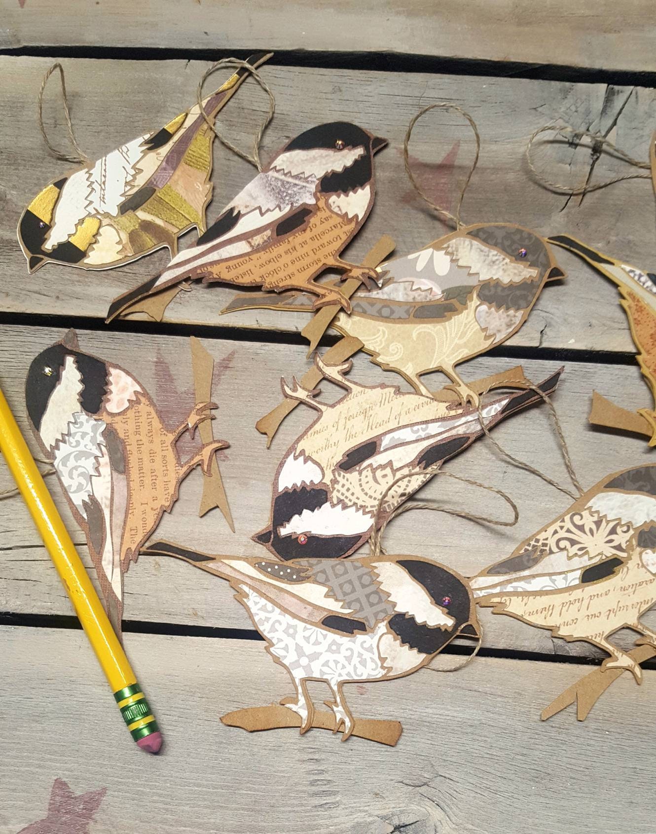 Chickadee Christmas Ornament Chickadee Paper Gift Tags Journal Planner ...