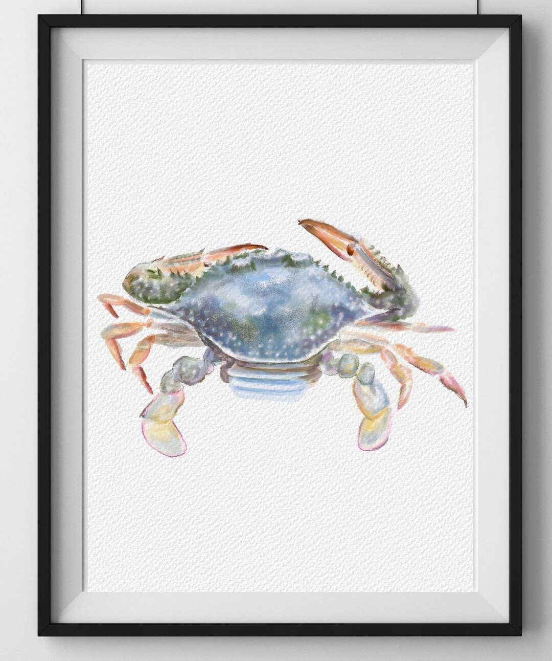 CRAB PRINT, CRAB Shell, Coastal Wall Art, Crab Painting, Ocean Painting ...