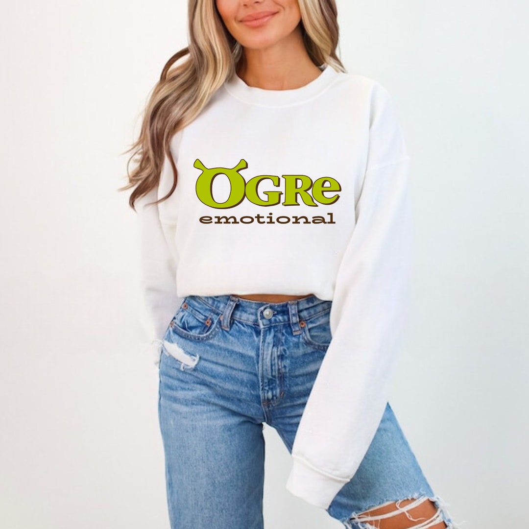 Shrek Sweatshirt Ogre Emotional, Shrek Merch Gym Movie Shirts, Silly ...