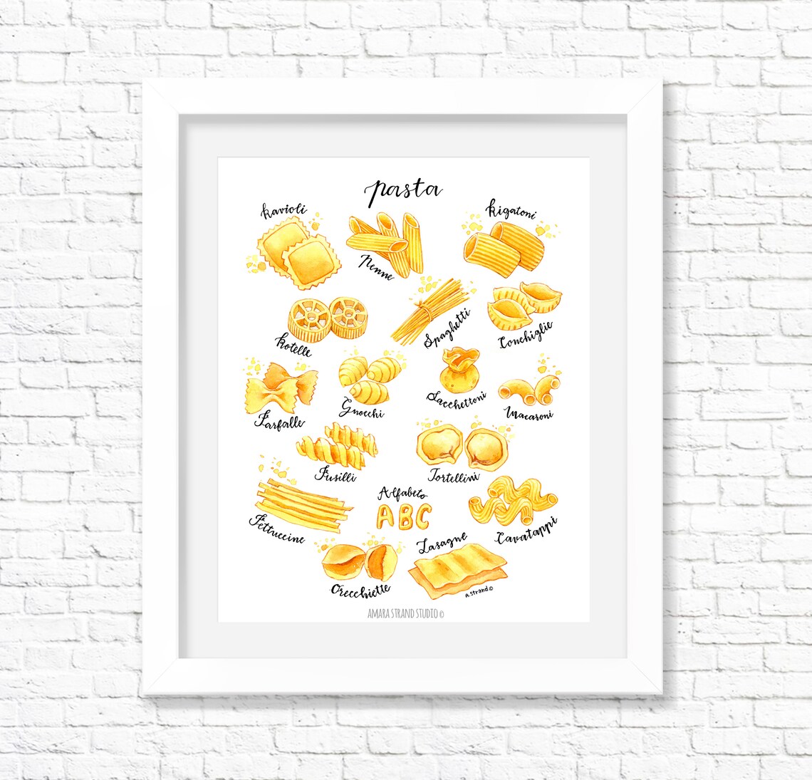 Pasta/ Fine Art Print/ Food Poster/ Kitchen Wall Artv Kitchen - Etsy
