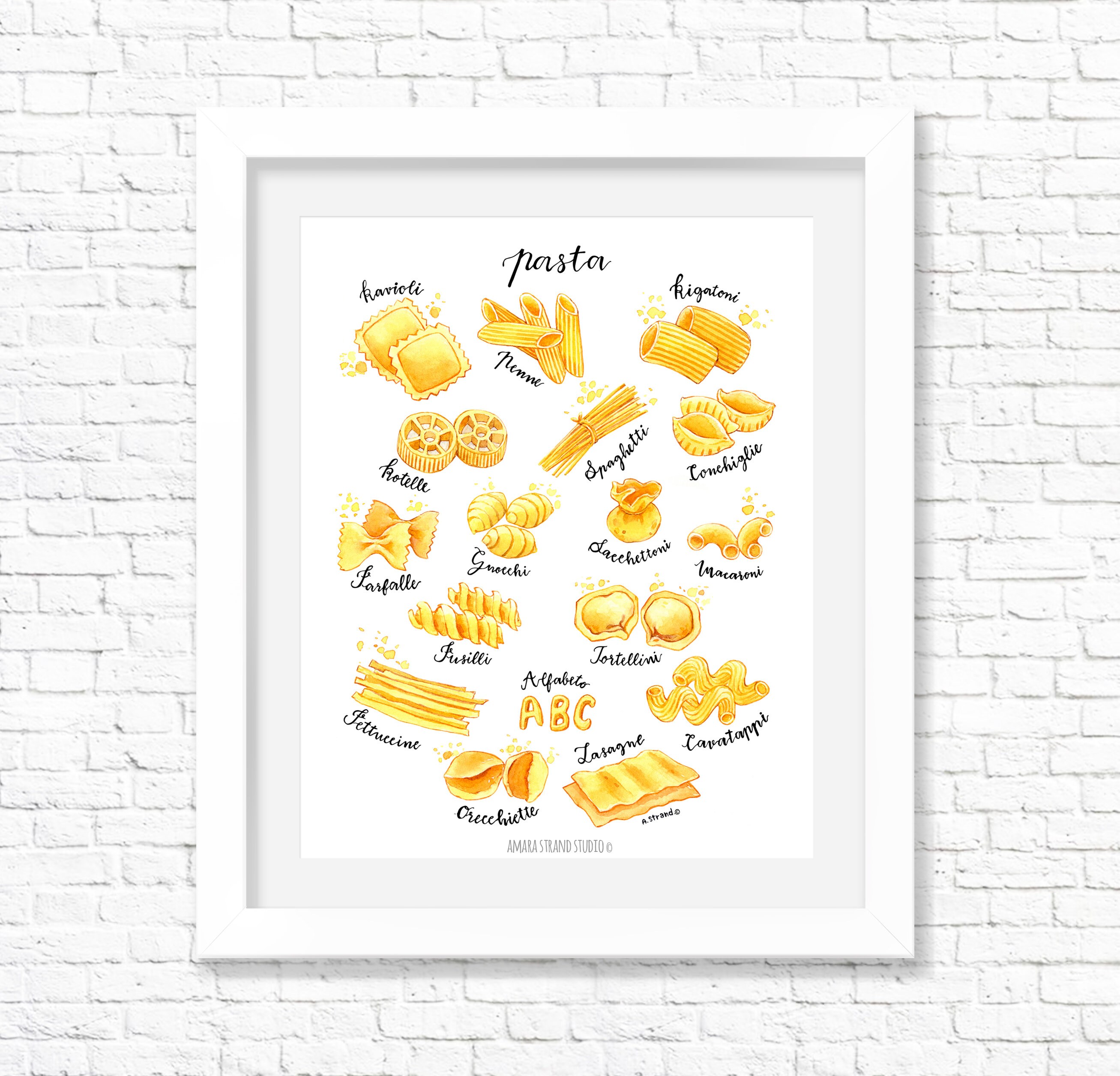 Pasta/ Fine Art Print/ Food Poster/ Kitchen Wall Artv Kitchen - Etsy