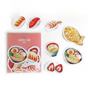 Japanese Food Sticker Set, Food Stickers, Sticker Pack, Die Cut ...