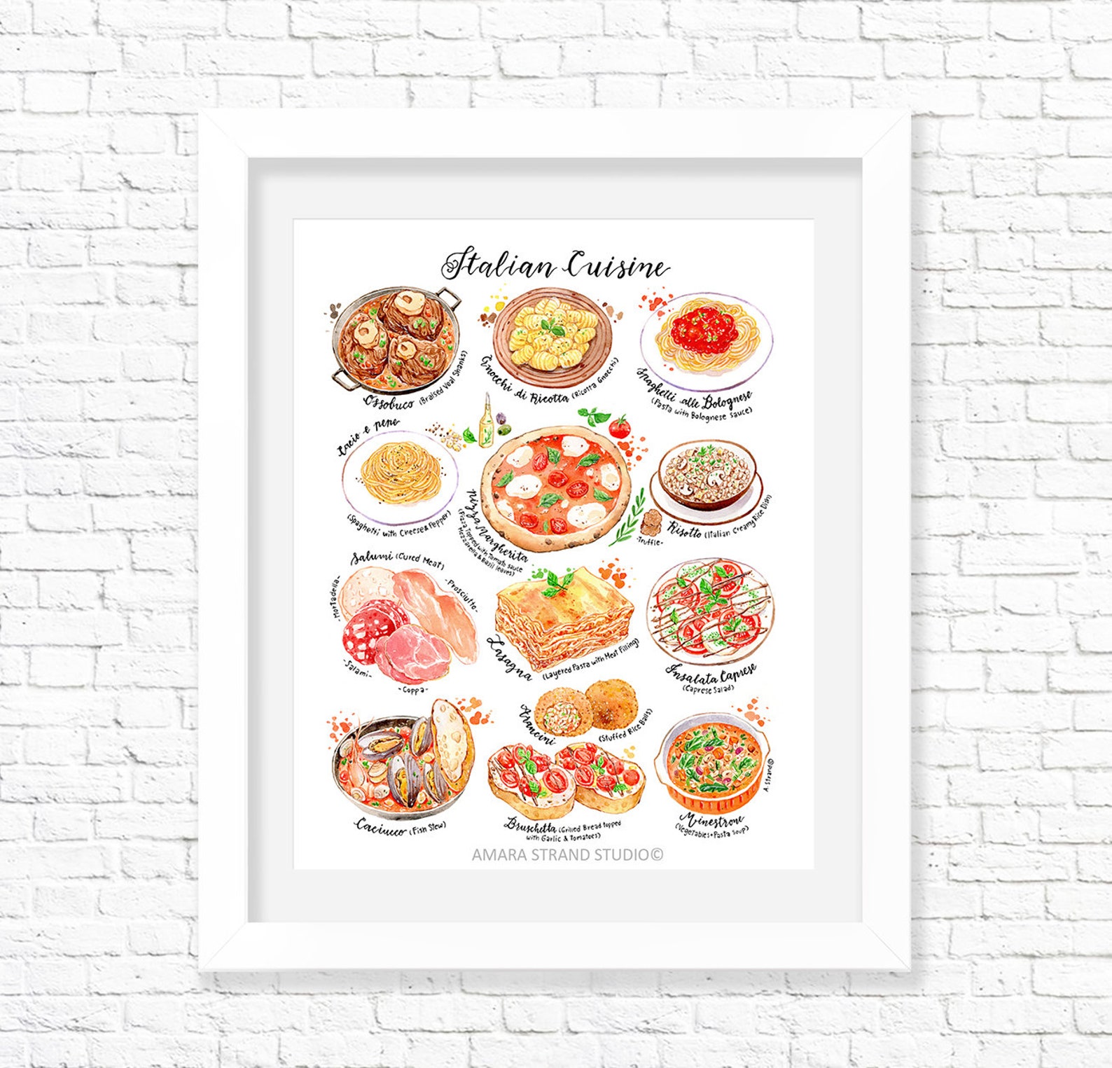 Italian Cuisine/ Fine Art Print/ Kitchen Wall Art/ Kitchen - Etsy