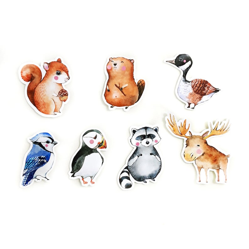 Wild Animals Sticker Set Sticker Pack Die Cut Stickers | Etsy