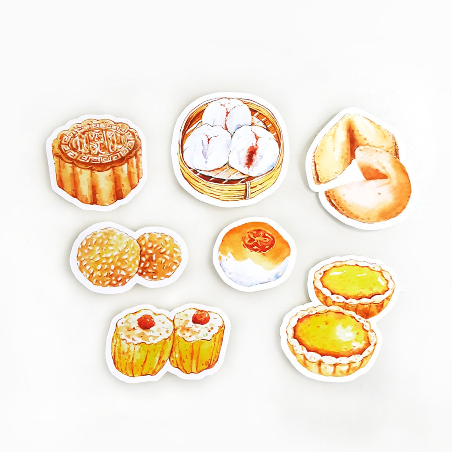 Dim Sum Sticker Set Food Stickers Sticker Pack Die Cut | Etsy