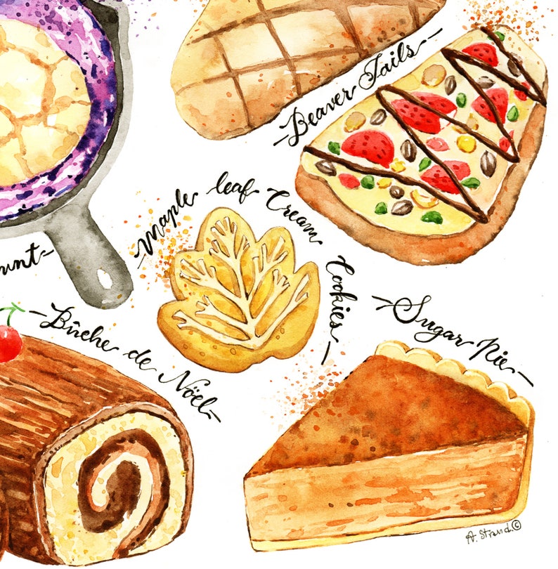 Canadian Pastries/ Fine Art Print/ Kitchen Wall Art/ Kitchen | Etsy