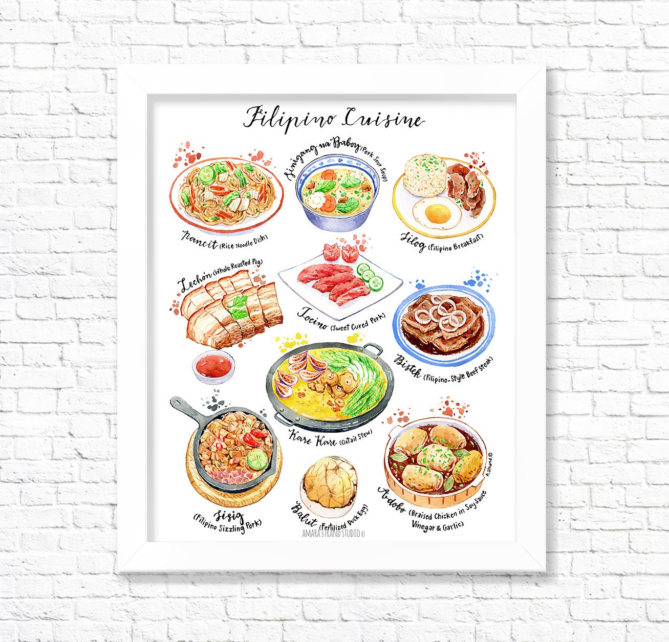 Filipino Cuisine/ Fine Art Print/ Food Poster/ Kitchen Wall - Etsy