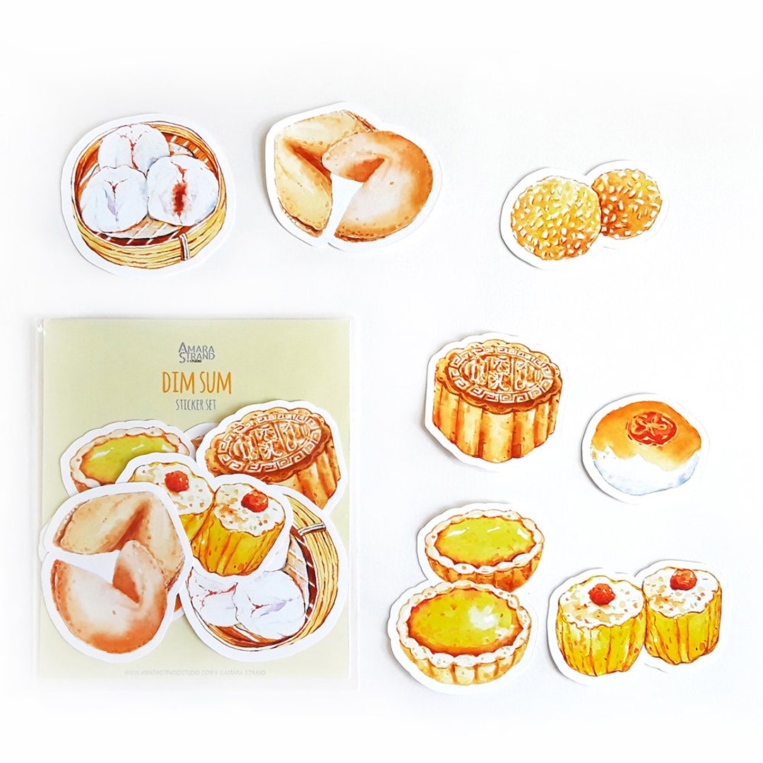 Dim Sum Sticker Set, Food Stickers, Sticker Pack, Die Cut Stickers ...