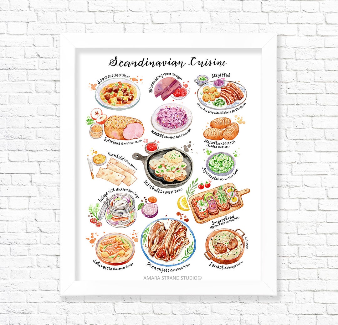 Scandinavian Cuisine/ Fine Art Print/ Kitchen Wall Art/ Food Poster - Etsy