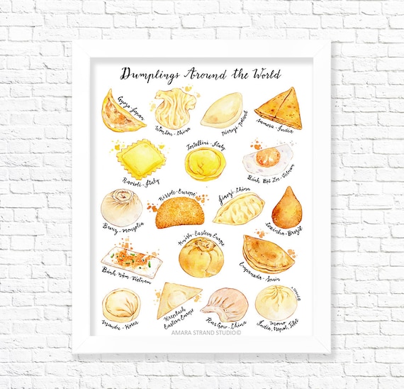 Dumplings Around the World Fine Art Print Kitchen Wall Art - Etsy