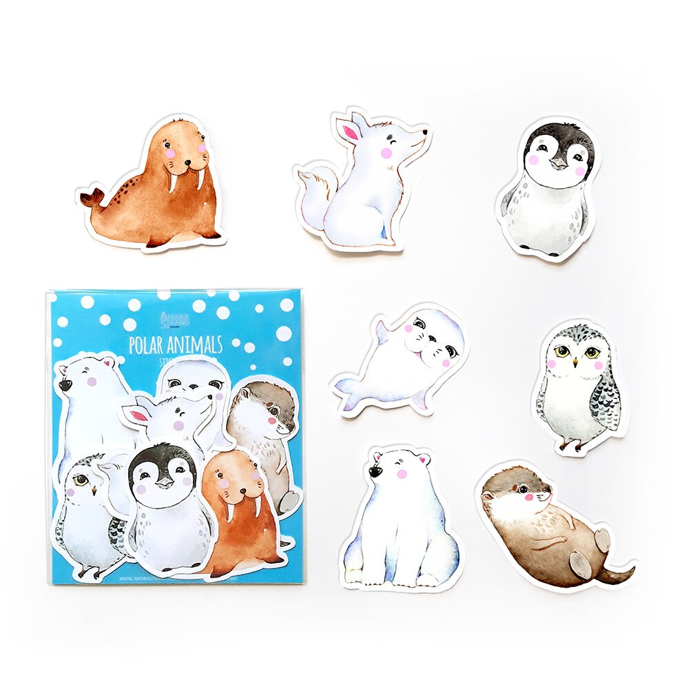 Polar Animals Sticker Set Animal Stickers Sticker Pack Die - Etsy Singapore