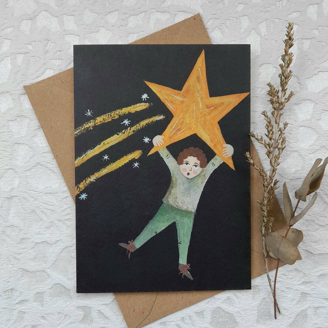 Shooting Star Greetings Card, Eco Friendly, Any Occasion, Children's ...