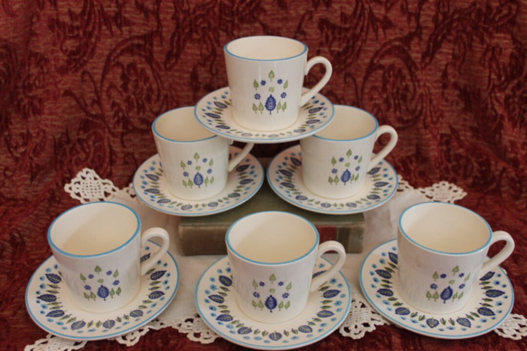 Set of 6 Vintage Stetson China Tea Cups and Saucers - Swiss Alpine ...