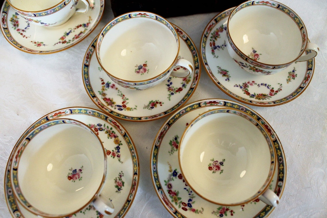 Set of 10 Antique Minton Fine China Tea Cups and Matching | Etsy