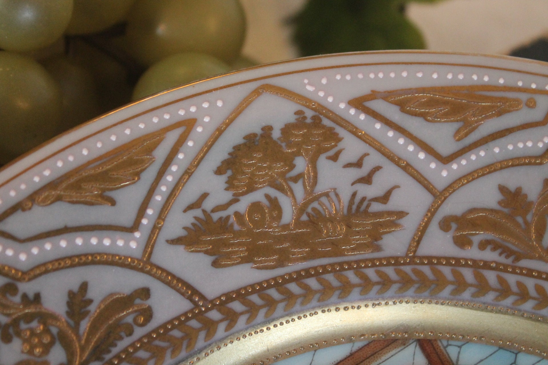 Beautiful Antique Porcelain 9.25" Monk Cabinet Plate - Hand Enameled ...
