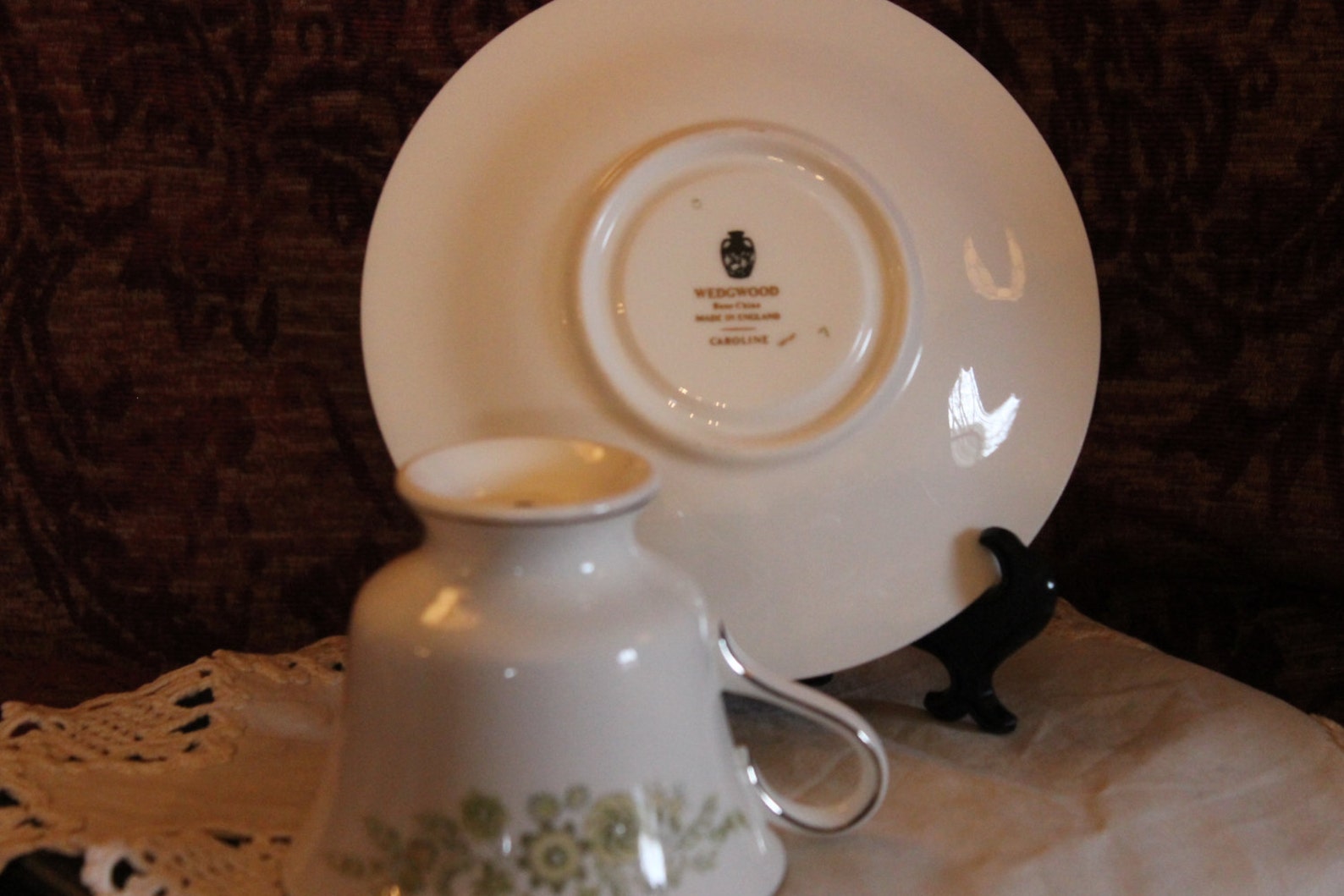 Wedgwood Bone China Matching Tea Cup and Saucer Set - Caroline Pattern ...