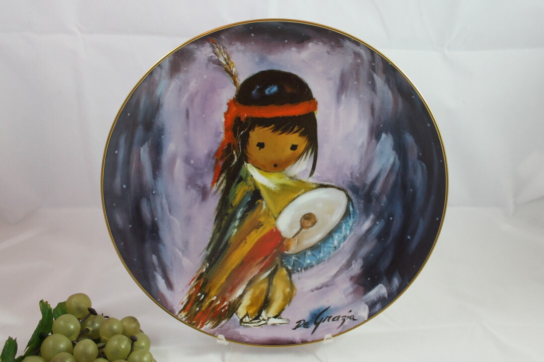 1980 Autographed Ettore Ted Degrazia 10" Collector Plate - Pima Indian ...