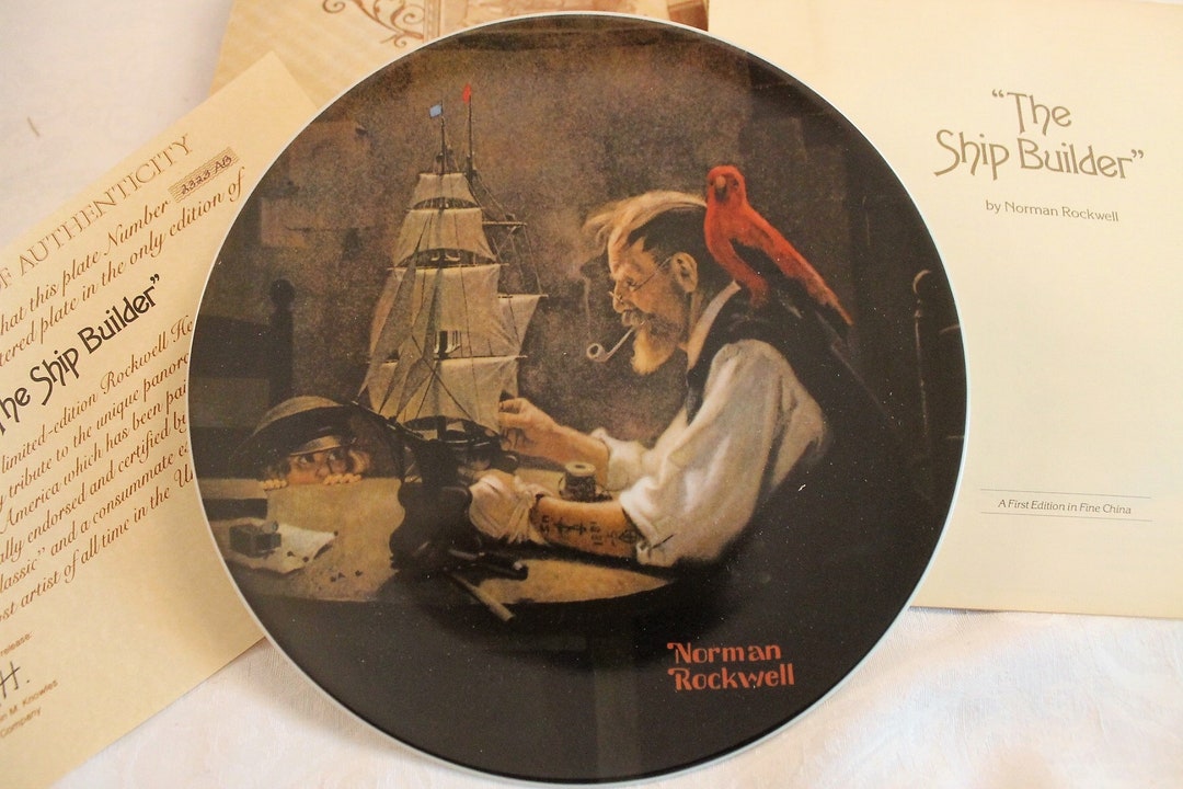 1980 Norman Rockwell's "the Ship Builder" 8.5" Collector Plate - Fourth ...