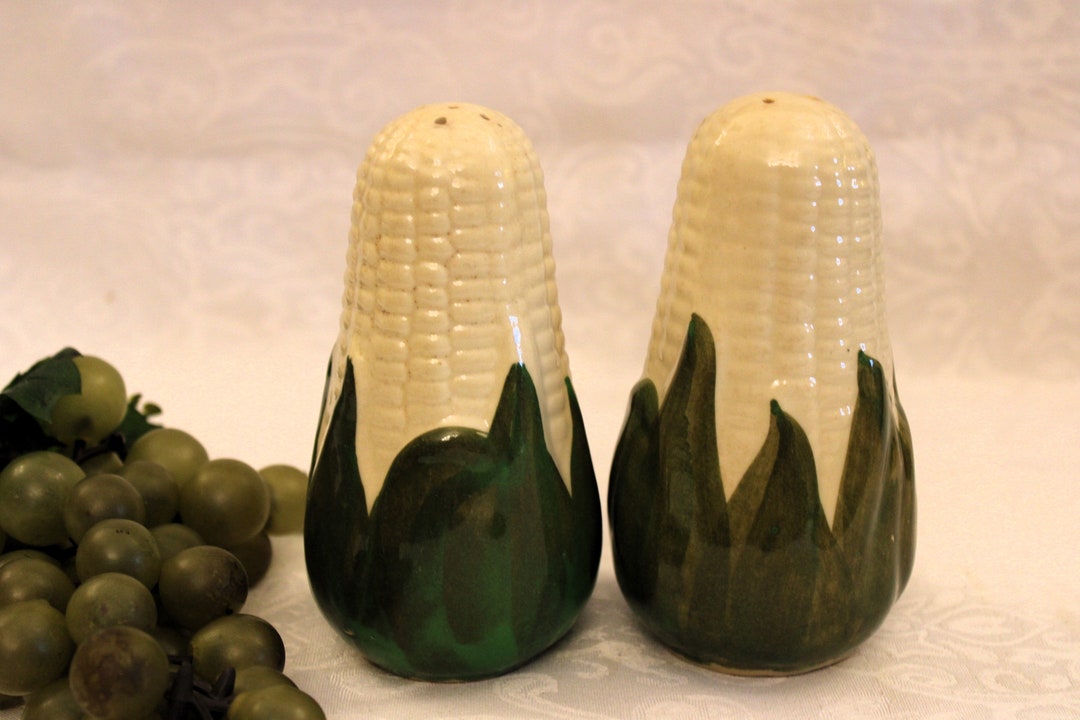 Shawnee Pottery White Corn 5.25" Large Salt and Pepper Shakers - Corn ...